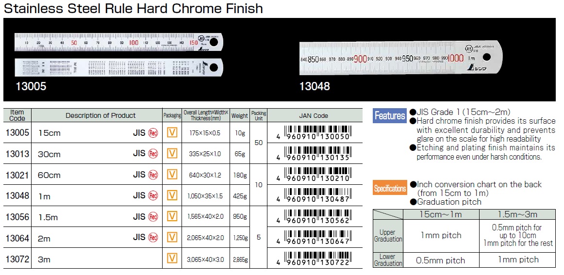 Ichiban Precision Sdn Bhd - Shinwa - Shinwa Stainless Steel Ruler, Stainless Steel Rule Hard ...